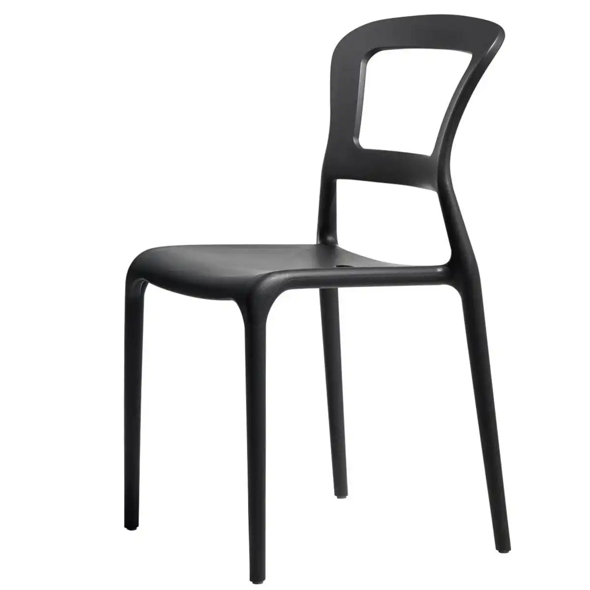 CHAISE STUDIO | Jolie forme & polymère anthracite.